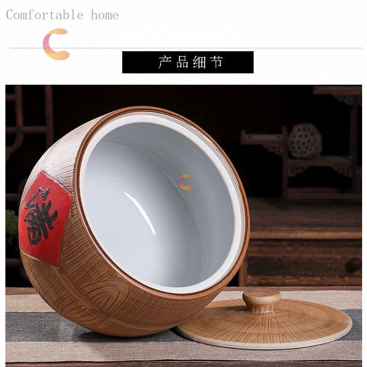 Ceramic Rice Bucket Rice Container Household Sealed with Lid Moisture ...