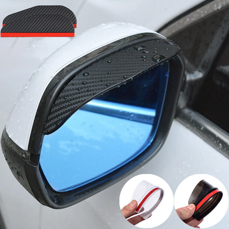 2PCS Car Rearview Mirror Rain Eyebrow Visor Carbon Fiber Car Rearview ...