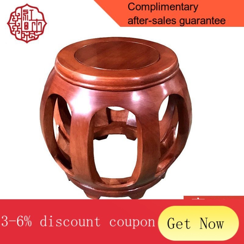 YQ Rosewood Drum Stool Solid Wood round Stool Small Low Stool Shoe ...