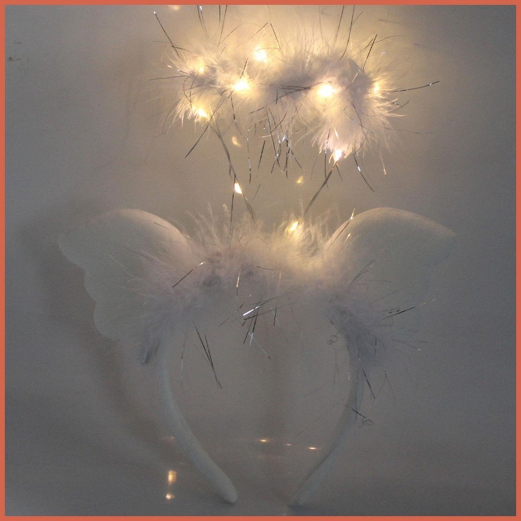 Angel Headband Fluffy LED Angel Halo Costume Lightweight Angel Wings ...