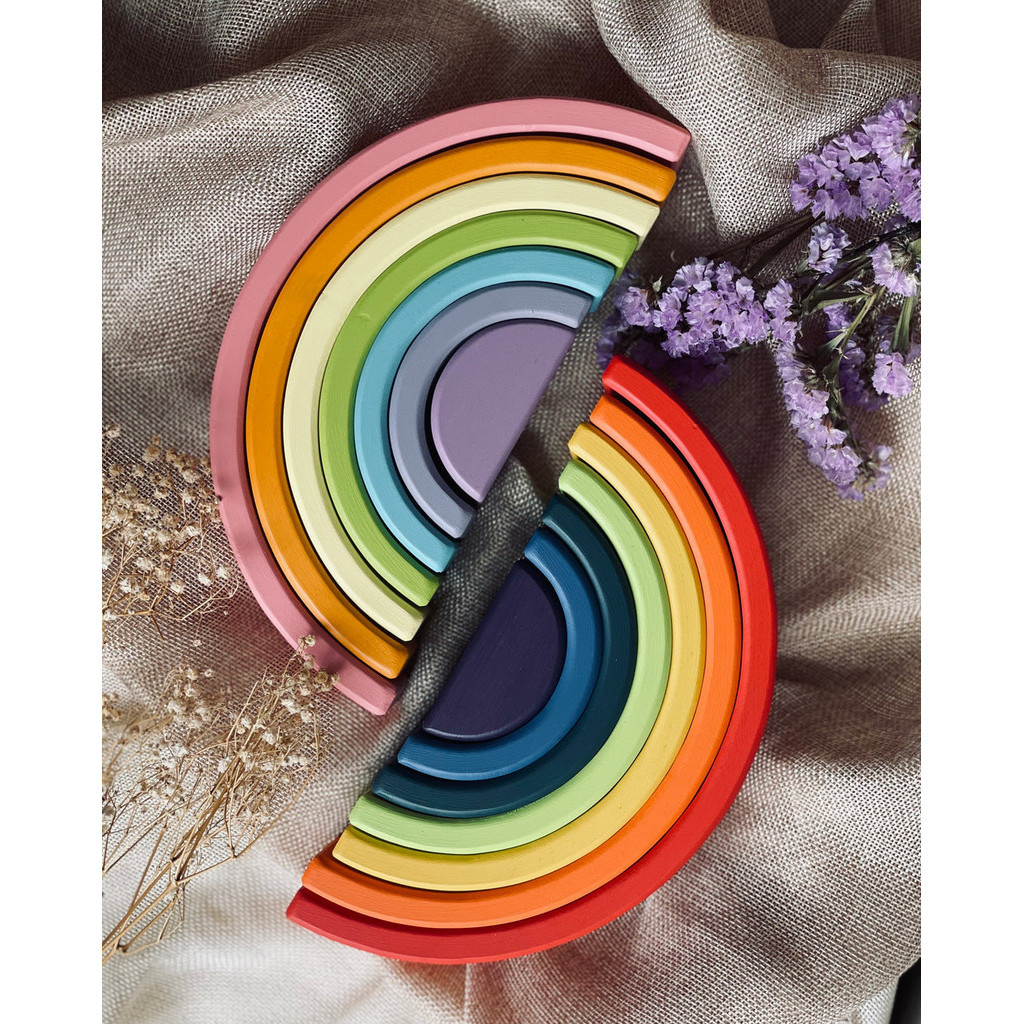 Small Rainbow Stacker - 3 Types (Rainbow/ Burgundy/ Pastel) | Shopee ...