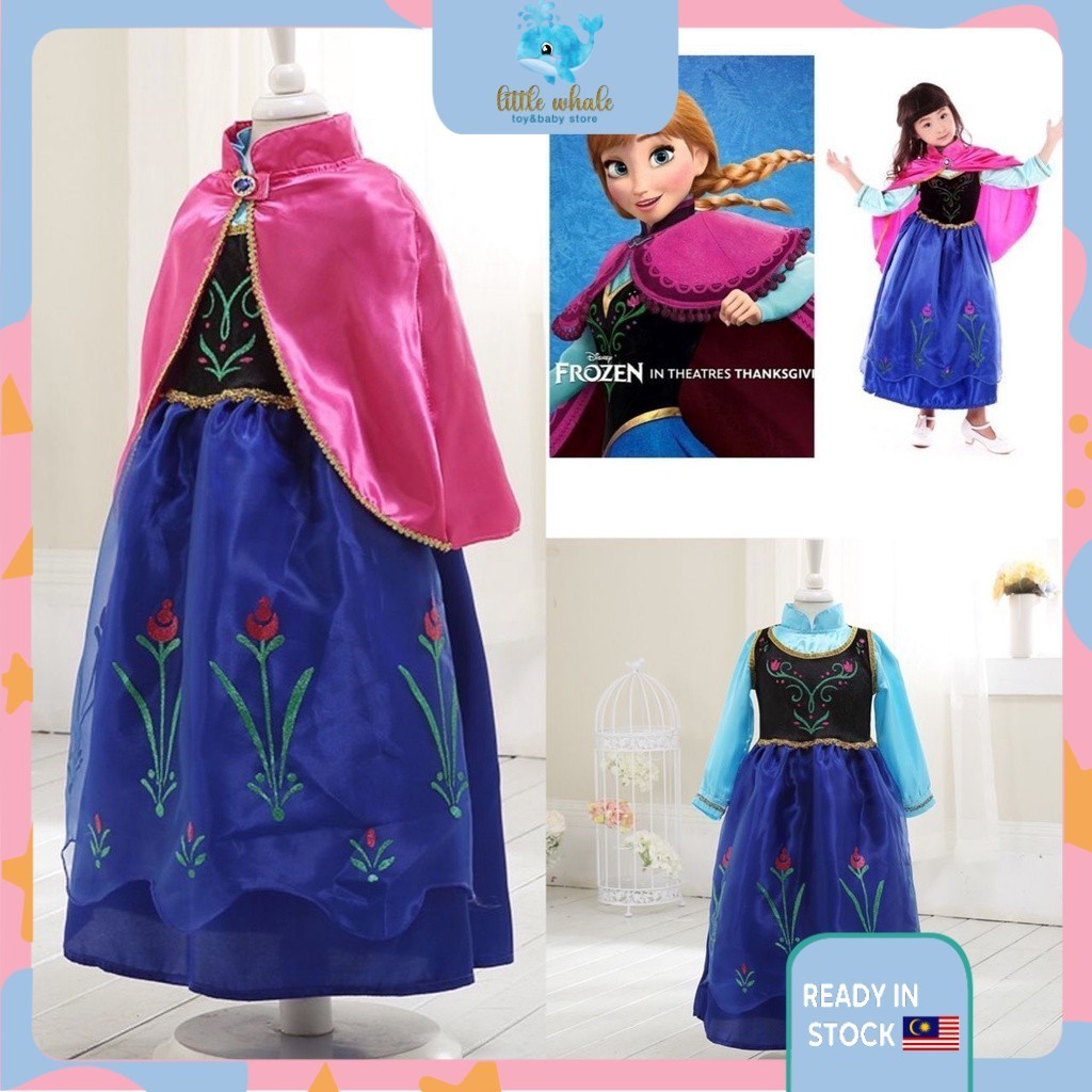 Kids Girls Frozen Dress Costume Princess Anna Elsa Aladdin Disney ...