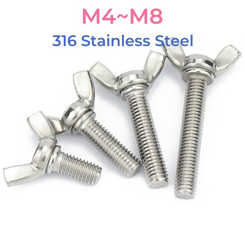 316 Stainless Steel Butterfly Bolt M4 M5 M6 M8 Wing Bolt Thumb Wing ...