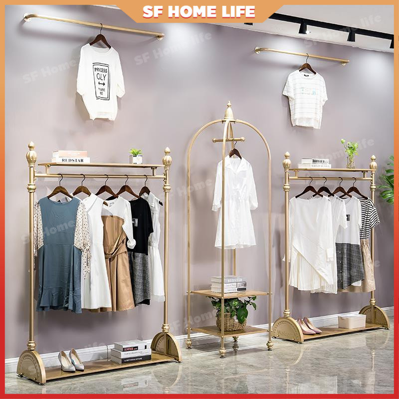 Clothes Rack/ Laundry Hanger Closet Wardrobe Stand Gold Clothing Store ...