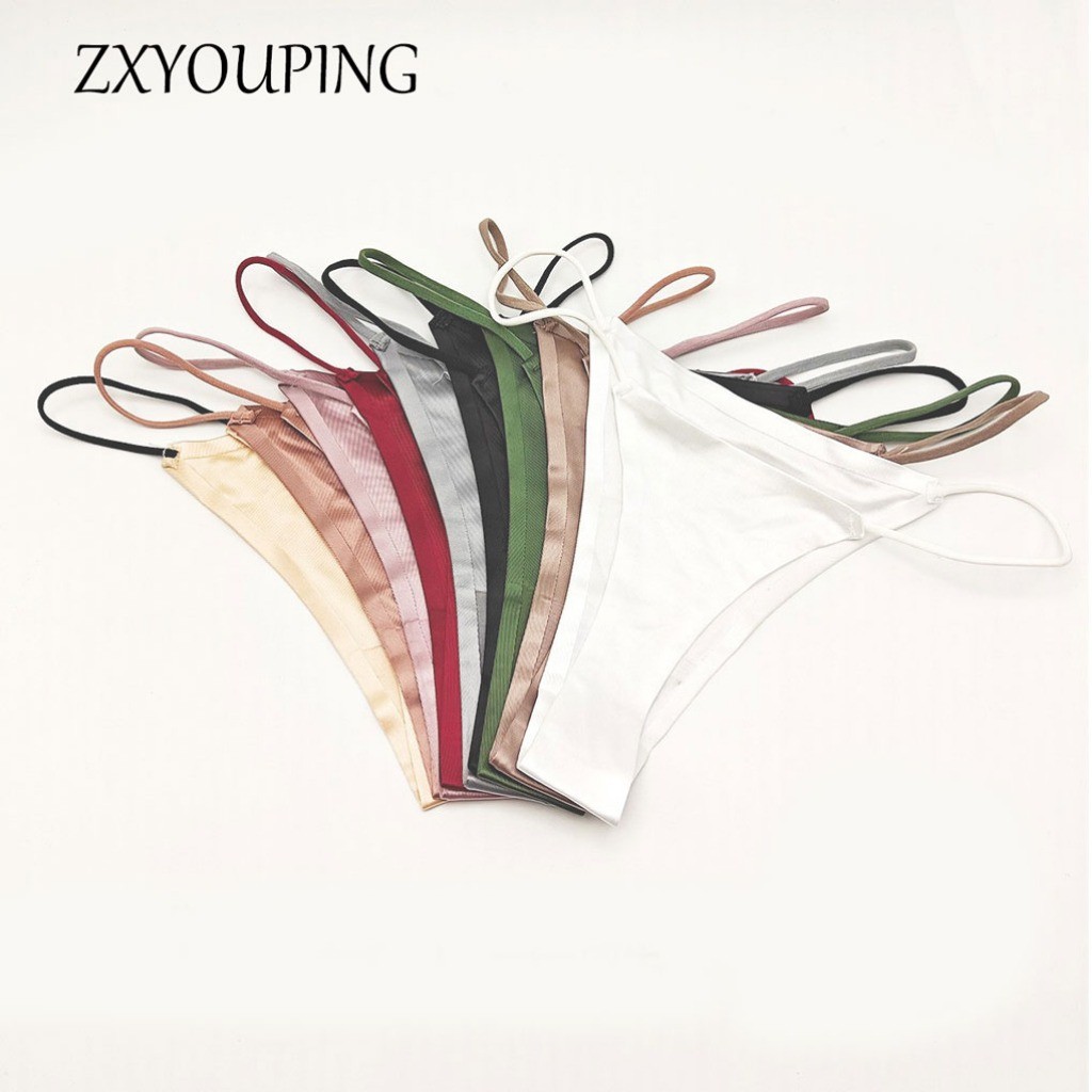 ZXYOUPING Ice Silk Seamless T Back Invisible G String Women Sexy Low ...