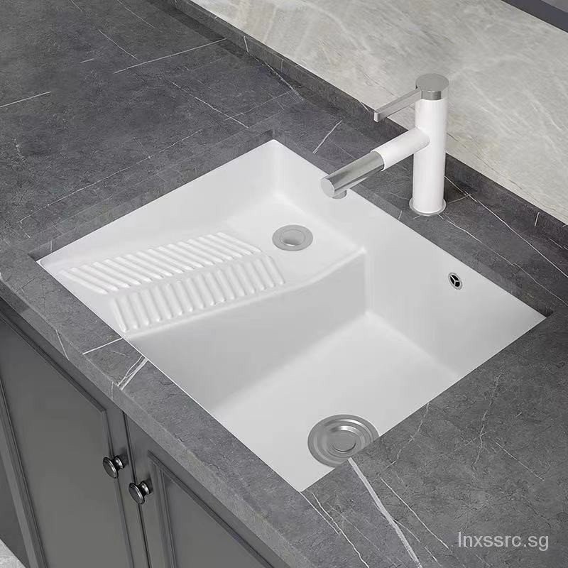 , Laundry Pool Embedded Single Basin Sink Deepening Ceramic ...