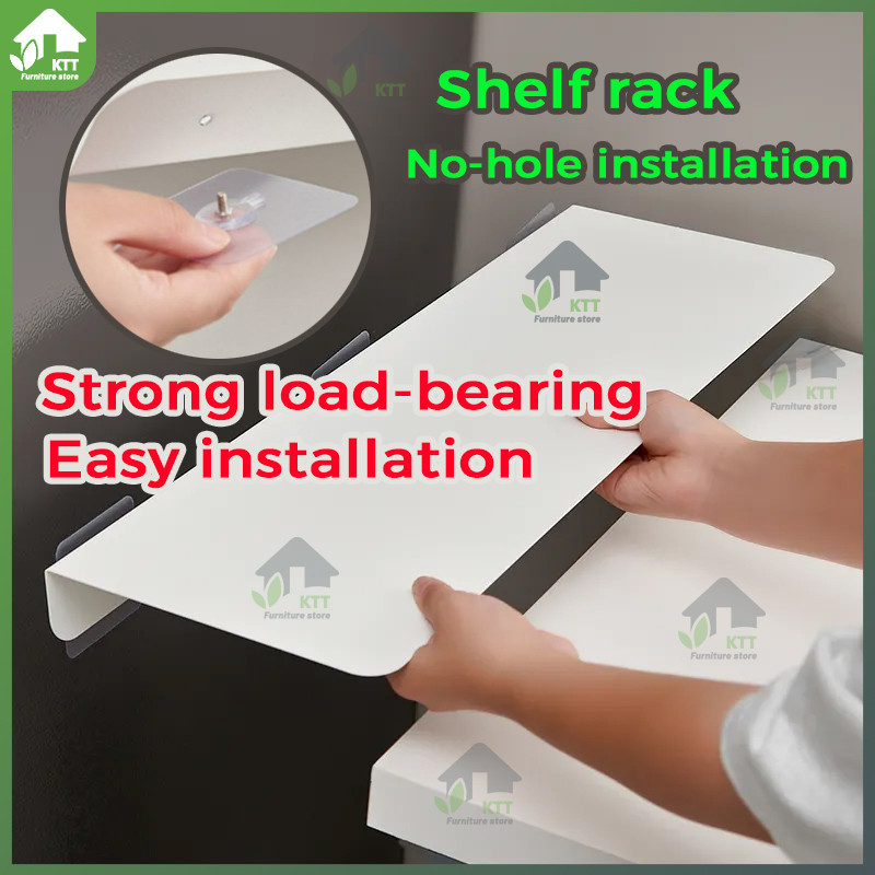 Shelf rack Desktop extension plate perforation-free wall storage rack ...