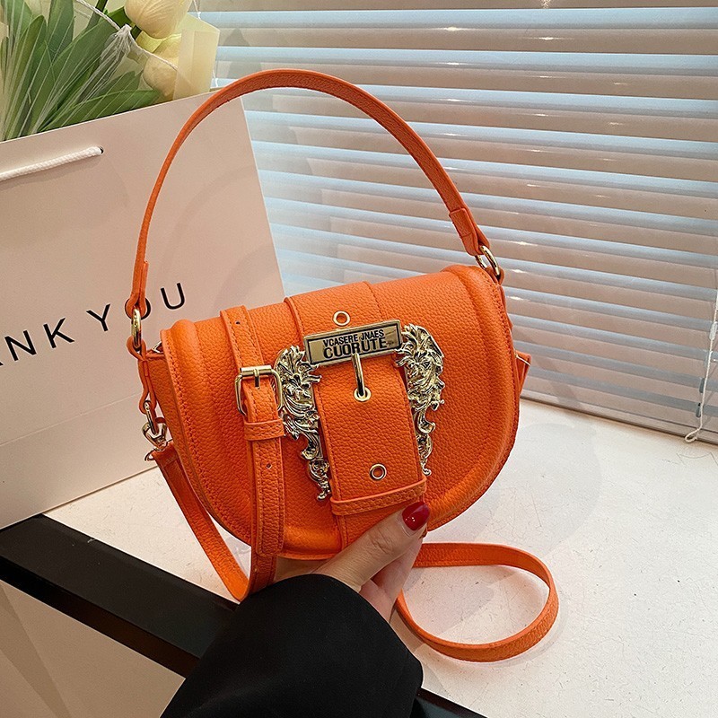 New Style Wholesale Retro Ladies Bag PU Texture Semicircle Saddle Bag ...