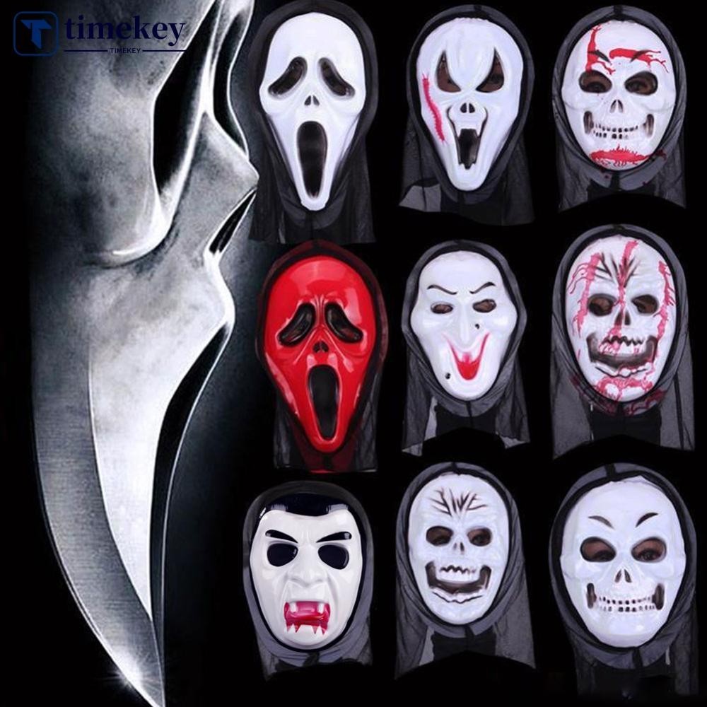 TIMEKEY Halloween Scary Mask Scream Ghost Face Plastic Witches Mask ...