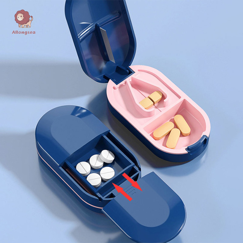 abongsea 1pc Pill Cutter Box Portable Drug Box Tablet Splitter Medicine ...