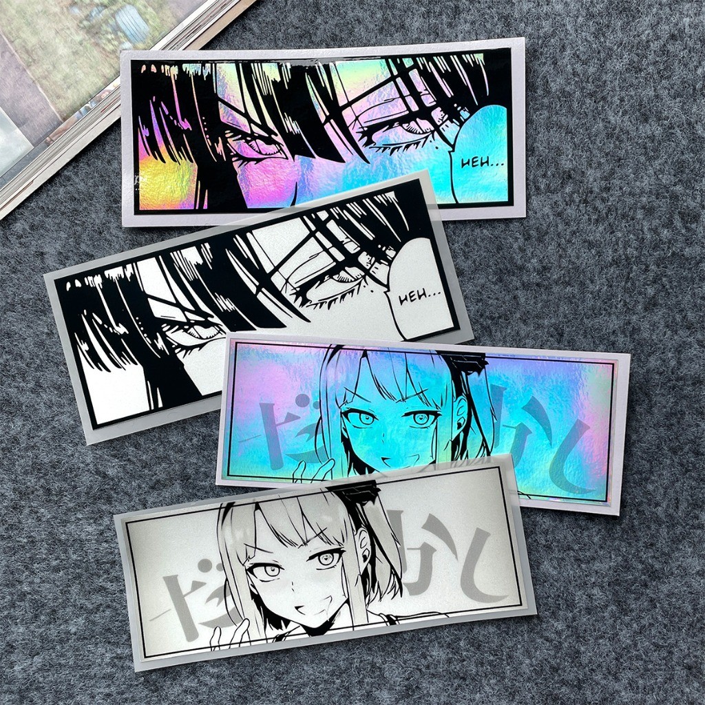 JDM Anime Girl Eyes Gaze Car Anti Scratch Door Sticker Motorcycle ...