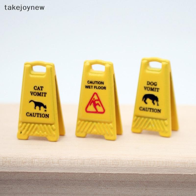 [takejoynew] 3Pcs Dollhouse Mini Caution Wet Floor Sign For Kids ...