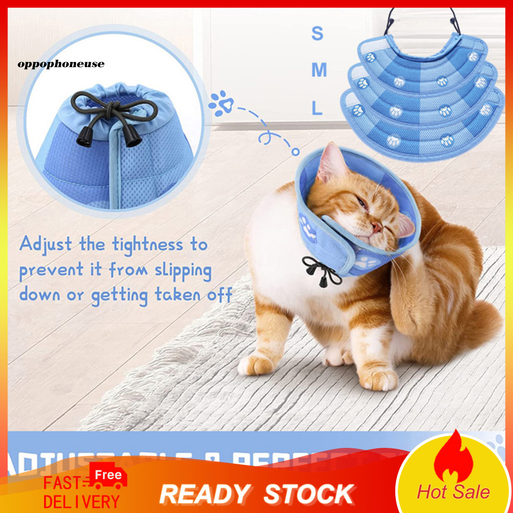 OPPO Pet Recovery Collar Soft Cat Cone Collar Adjustable Breathable Cat ...
