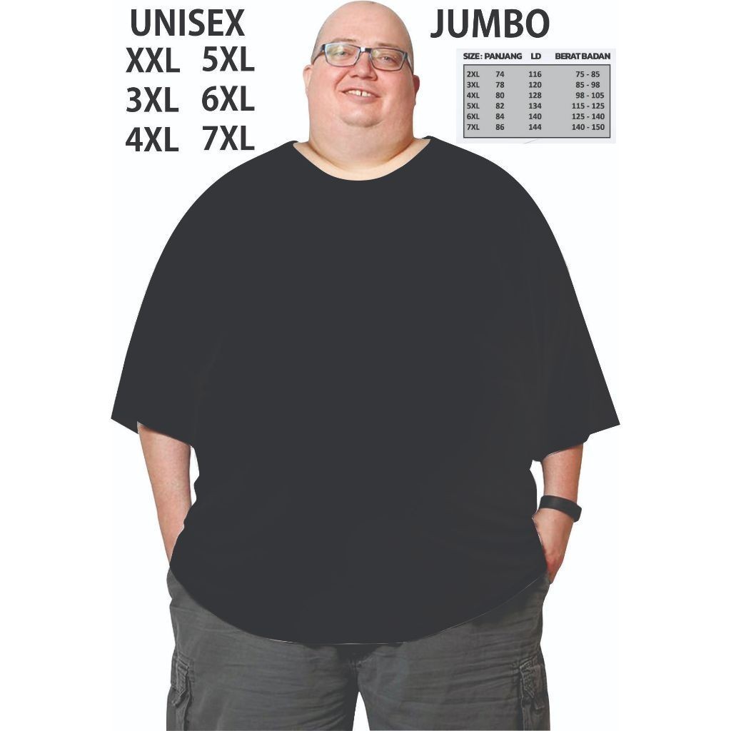 KATUN Jumbo 165++ Kg Plain T-Shirts Jumbo Big Size Adults 2XL to 10XL ...