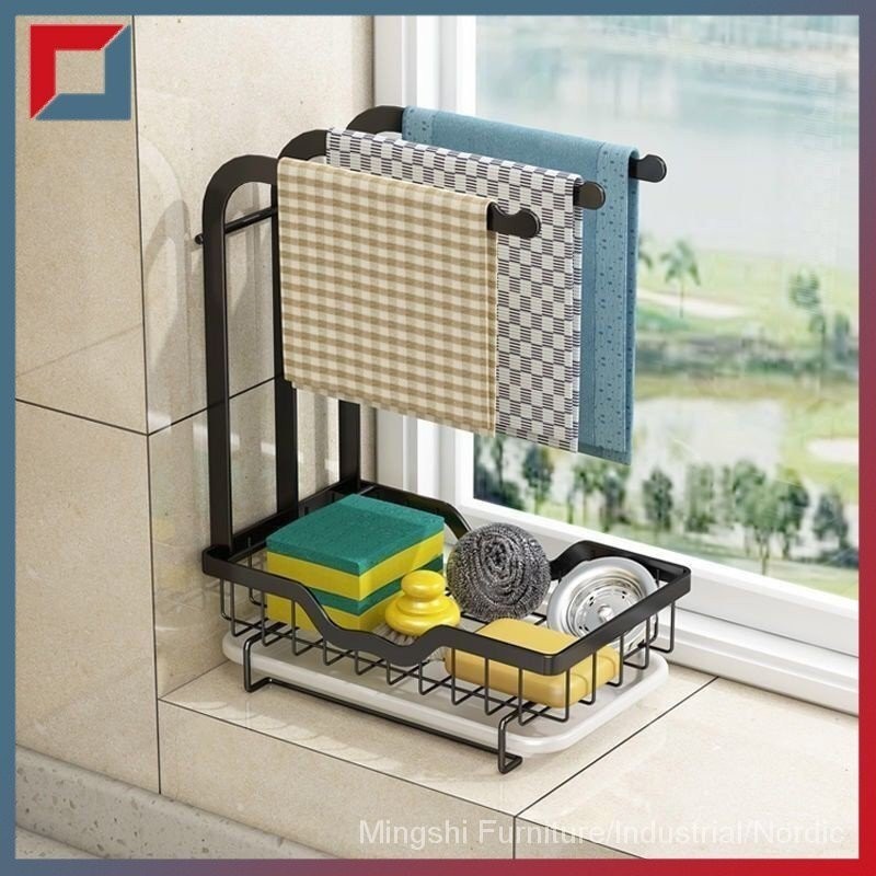 Kitchen rag rack storage rack cleaning cloth storage rack countertop ...