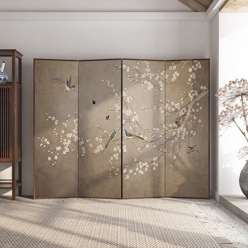 Flower and Bird Screen Partition for Living Room, New Chinese Style ...
