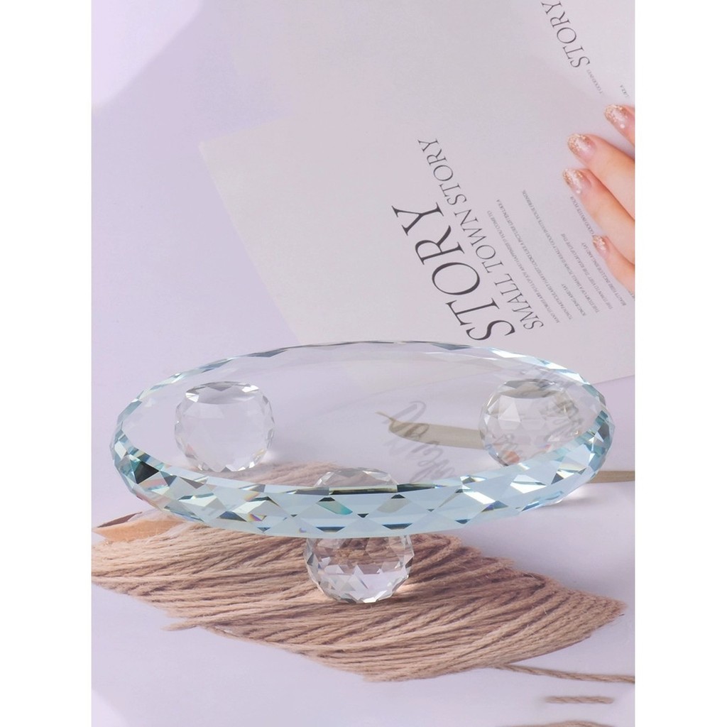 Glass Base Plate Jewelry Display Tray Stone Mineral Specimen Figurine ...