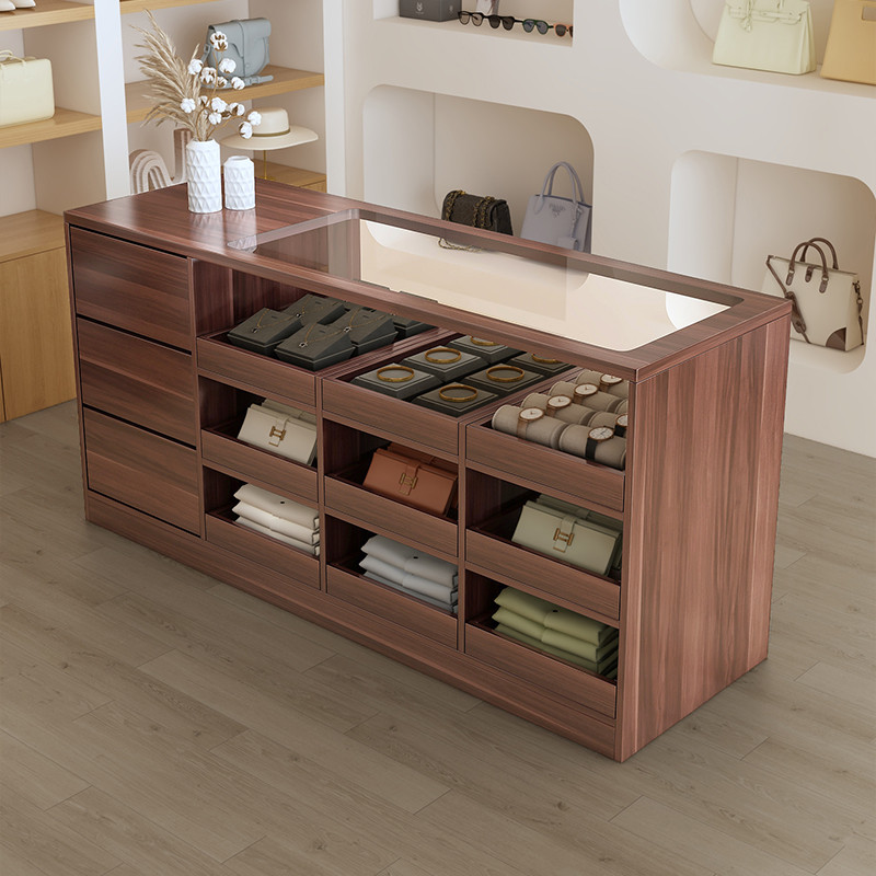 Clothing Store Island Cabinet Cash Register Counter with Glass Display ...