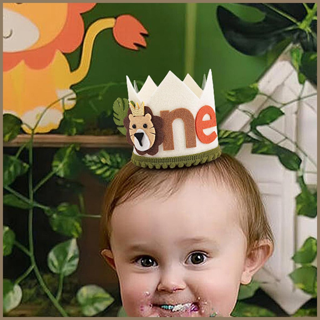 Lion Birthday Crown Lion Theme First Birthday Crown Cute 1st Birthday ...