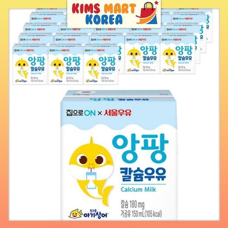 Daesang Pinkfong Milk Sterilized Calcium Milk Korean Food 150ml x 24pcs ...