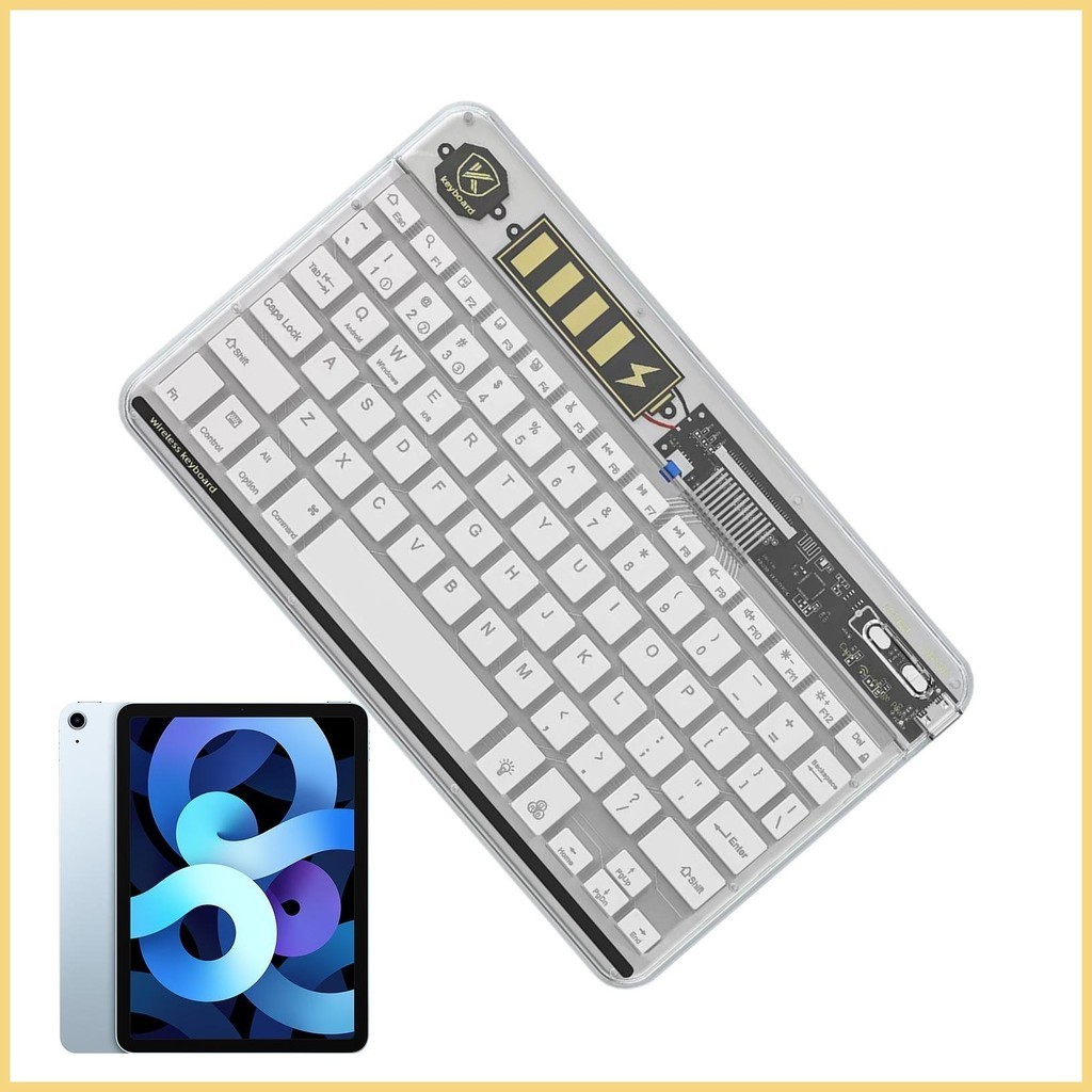 Wireless Keyboard Transparent Backlit Mini Wireless Keyboard Portable Slim Lightweight Phone ...
