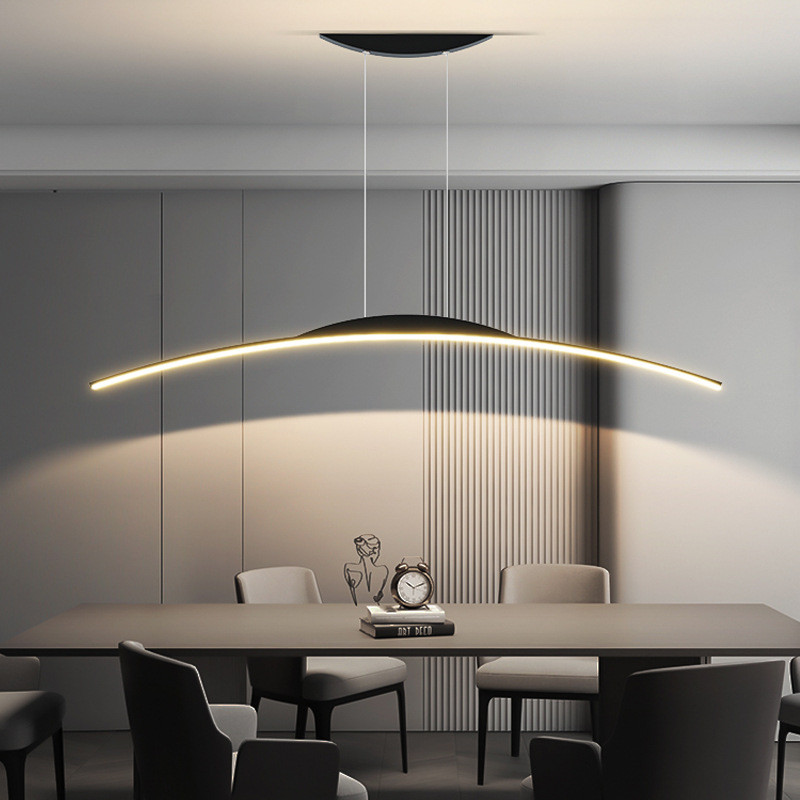 Nordic Italian Minimalist Modern Simple Studio Linear Dining Room Table ...