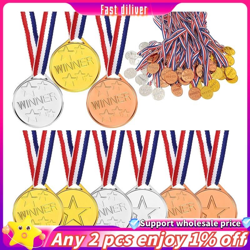 JR-100 Pieces Kids Plastic Winner Award Medals Winner Medals Gold ...