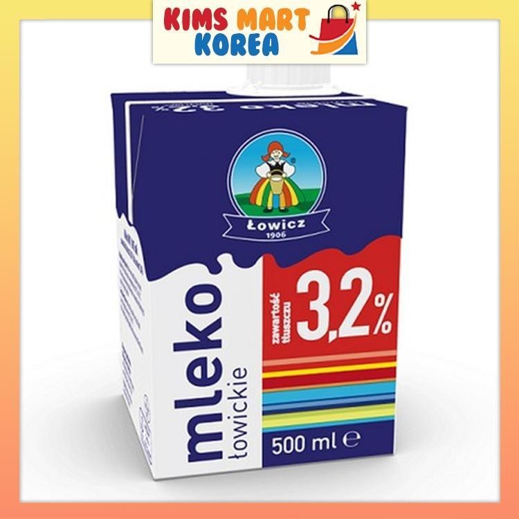 Lowicz Sterilized Milk 3.2 Percent Product of Poland 500ml x 12pcs ...