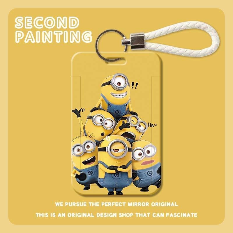 Personality Cartoon Minions Card Holder With Wrist Strap ID Badge Name ...