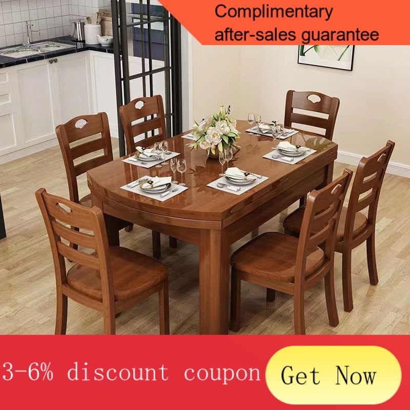 YQ63 Solid Wood Dining Tables and Chairs Set Dining Table Home ...
