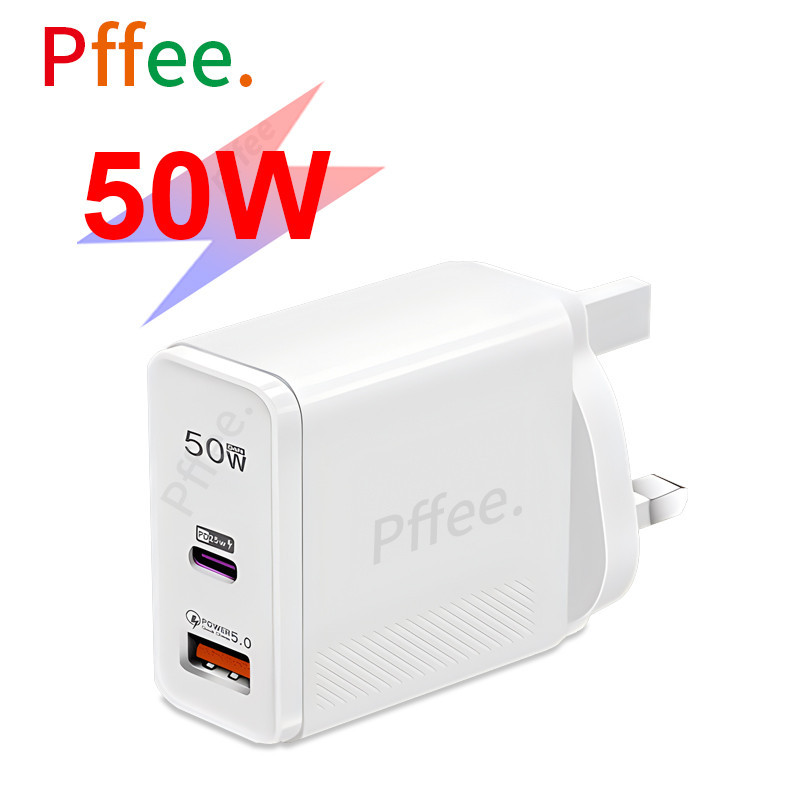 Pffee 50w USB C + QC5.0 Fast Charging Charger Type C Plug PD Adapter ...