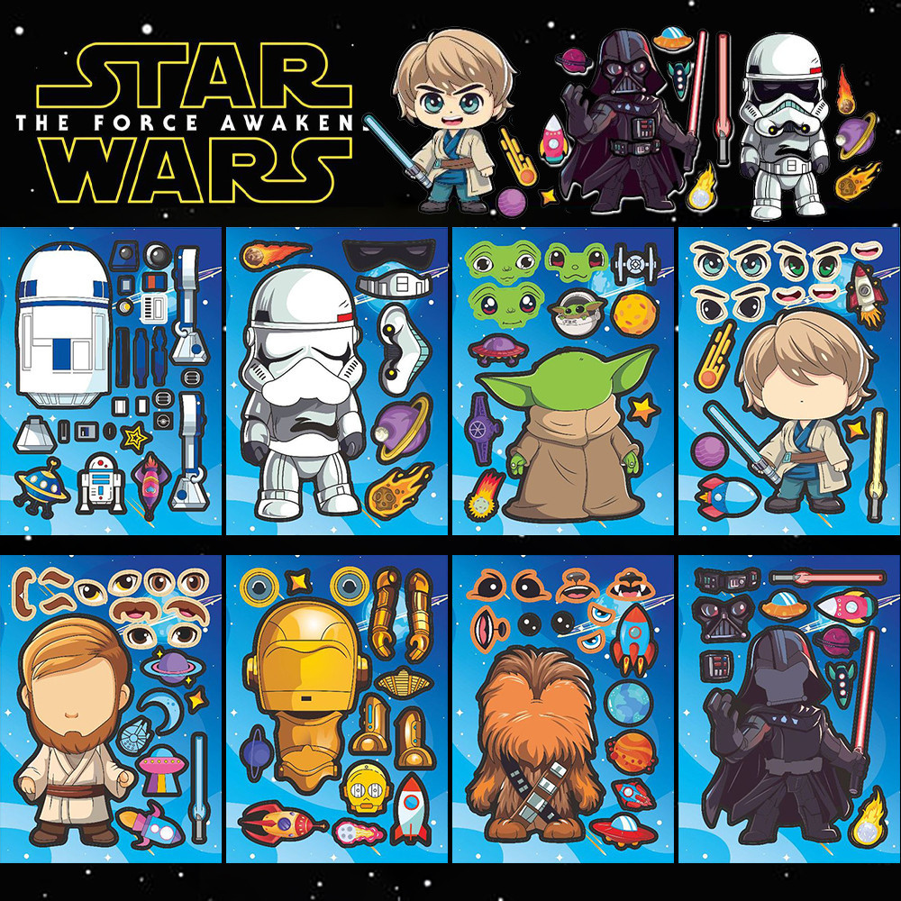 Cartoon Star Wars Puzzle Stickers Children's Interactive Decorative ...