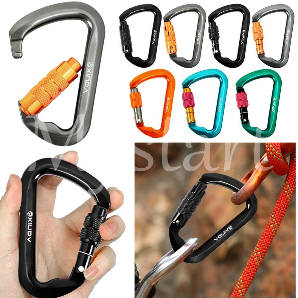 30kN Climbing Carabiner D-Shaped Carabiners for Rock Climbing Camping ...