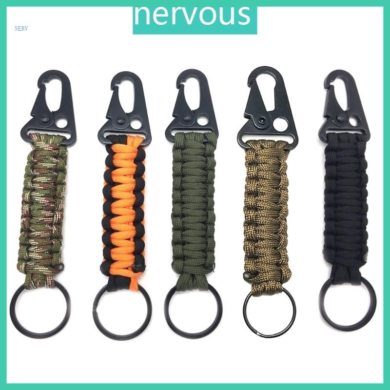 NERV Paracord Keychain with Carabiner Heavy-Duty Braided Paracord ...