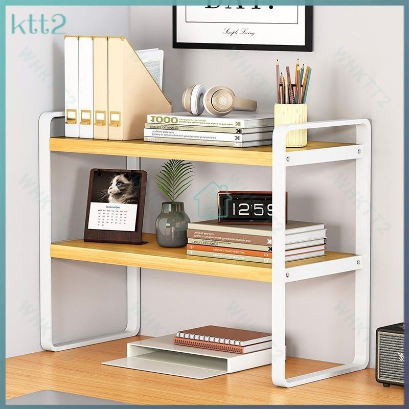 Desktop shelving Desk storage shelf Multi-layer countertop bookshelf ...