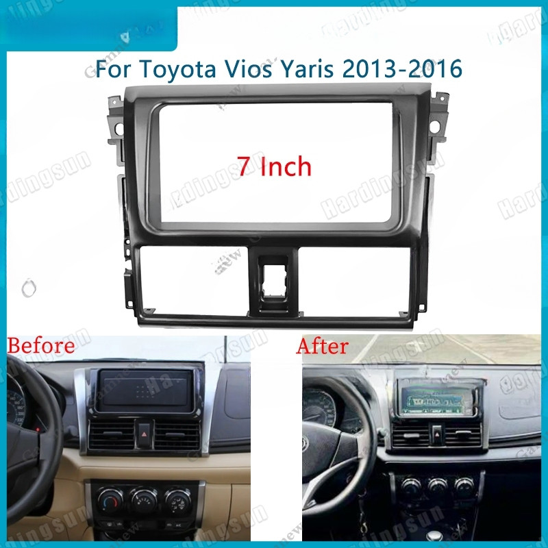 7 Inch Car Fascia Radio Frame Panel for Toyota Vios Yaris 2013-2016 ...