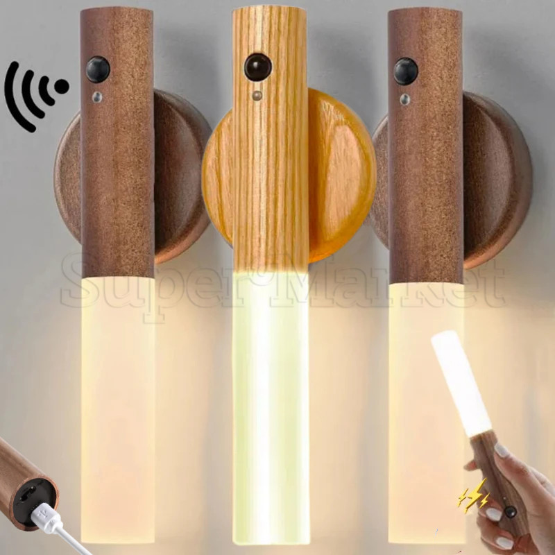 Human Body Induction LED Light - Magnet Fixed Night Lamp - Rechargeable ...