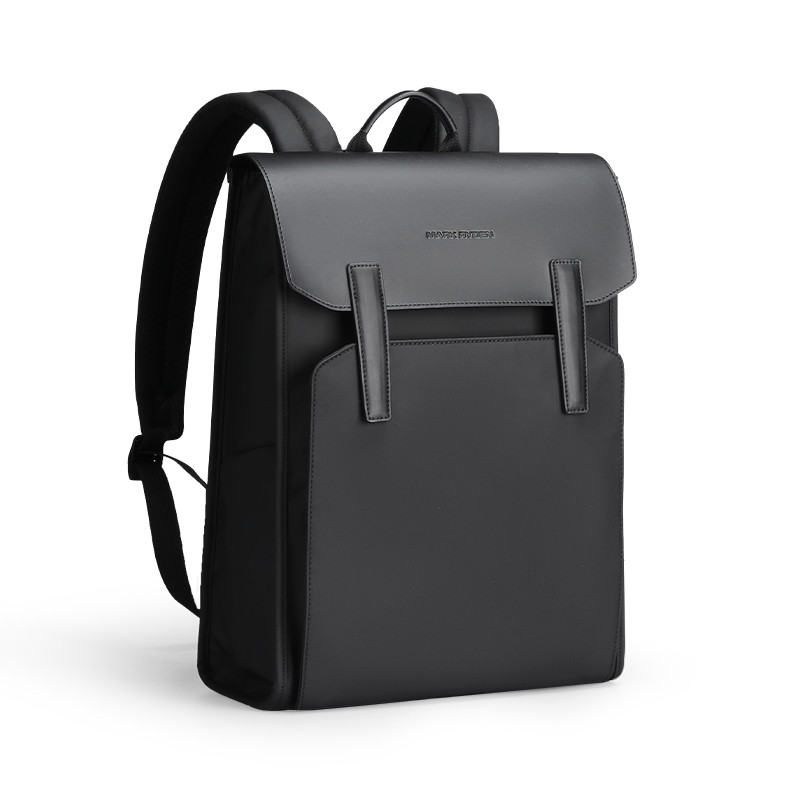 Mark Ryden Classic Business Work Black Leather Backpack 15.6 Inch ...