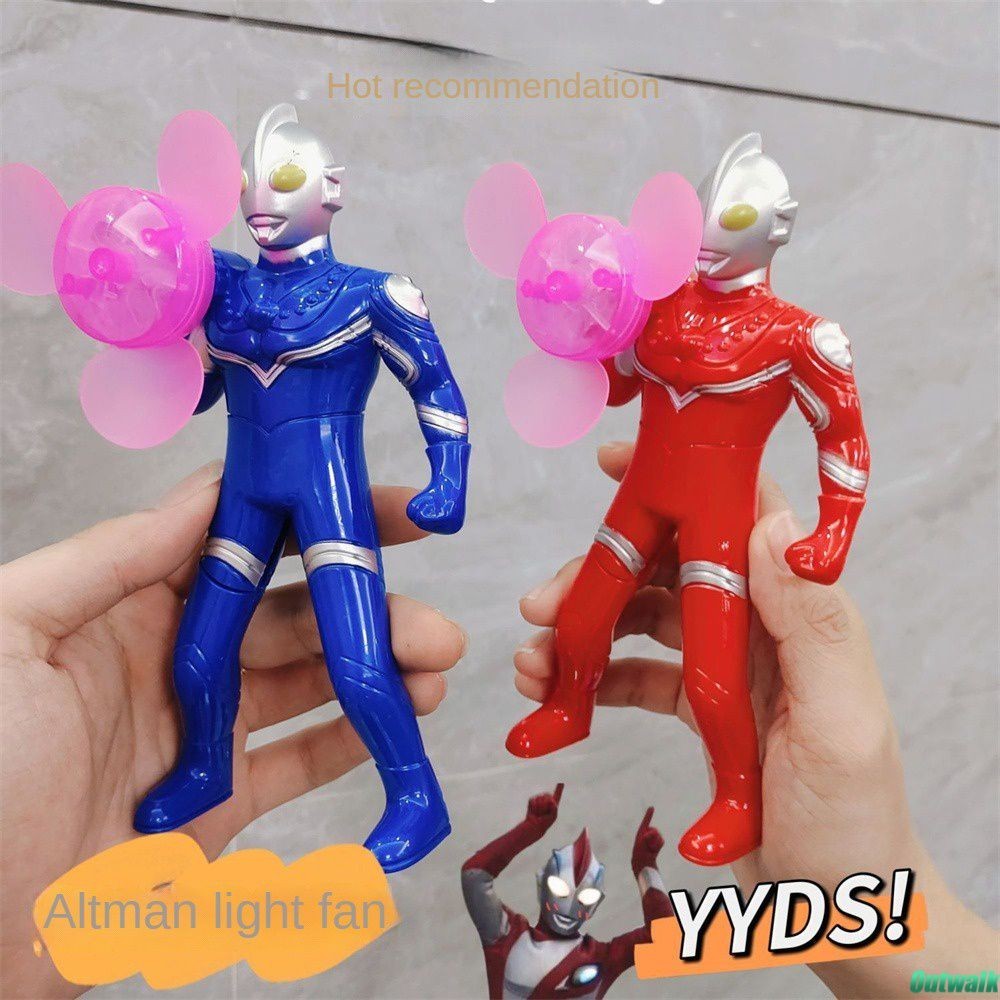 Outwalk Mini Handheld Glowing Fan Cute Cartoon Ultraman Small Fan ...