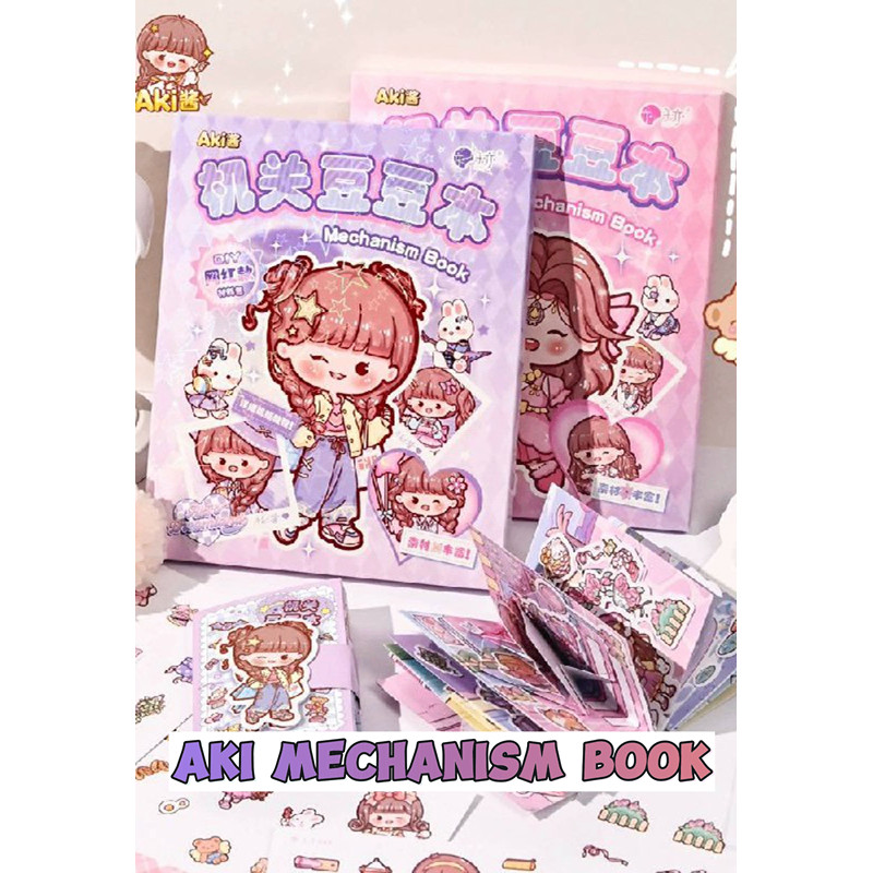 AKI Mechanism Book Quiet Book Cute Kawaii DIY Decorative book For kids ...
