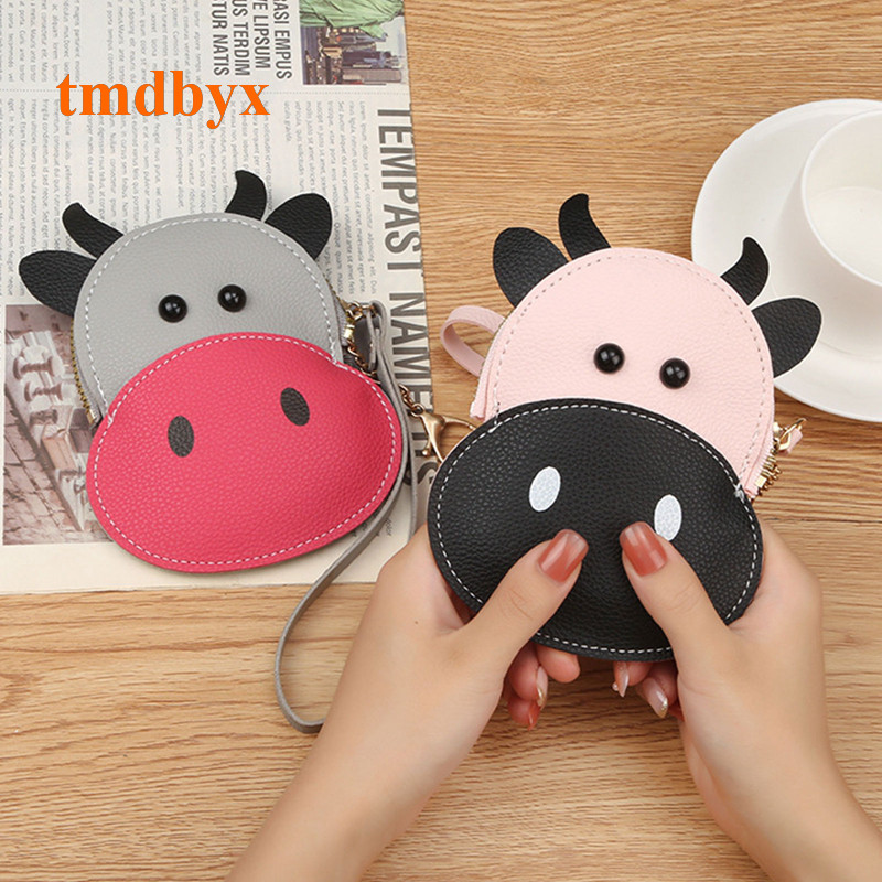 TMDBYX Cute Cow Shape Coin Purse Leather Soft Comfortable Fashion Mini ...