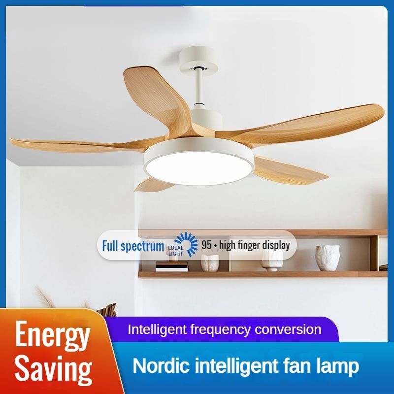 42/52/60-inch Nordic Big Five Leaf Ceiling Fan Lamp Full Spectrum ...