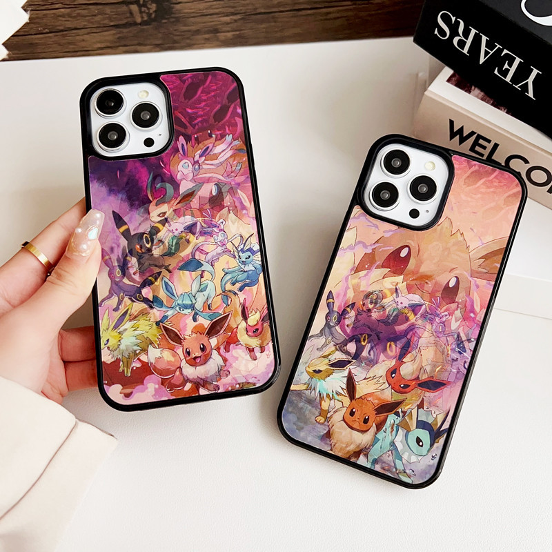 Fashion 3D Fantasy Pokémon Eevee Family Cartoon Phone Case For iPhone ...