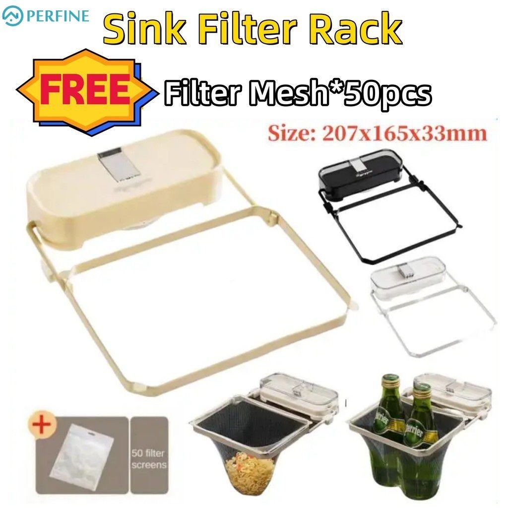 Kitchen Sink Filter Rack Foldable Sink Strainer Corner Filter Mesh Bag ...