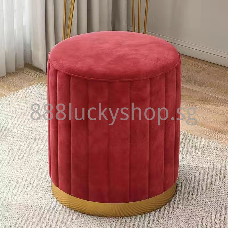 Modern Round Vanity Ottoman Stool Chair, Vanity Stools for Makeup Room ...