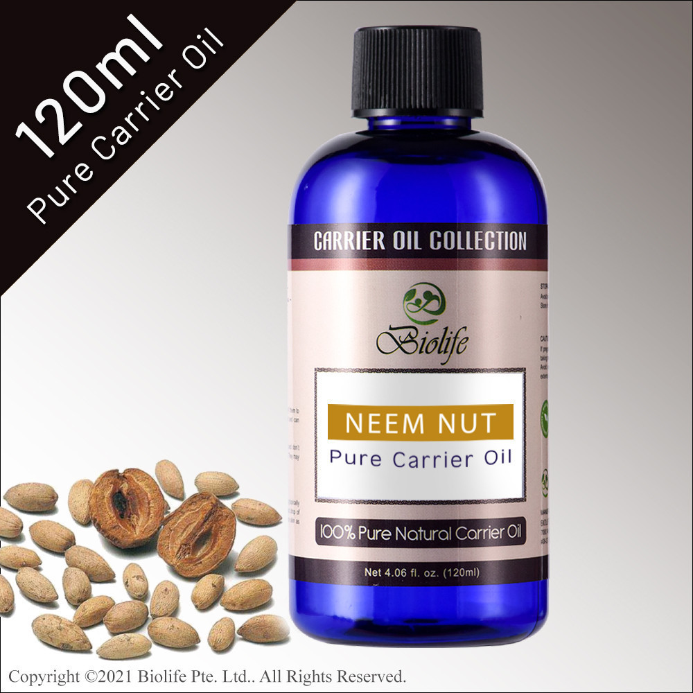 Biolife Neem Nut Pure Carrier Oil (120ml) for Skin, Hair, Body ...