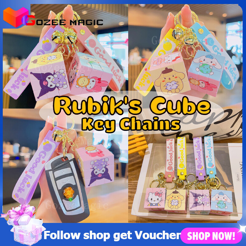 Sanrio DIY Rubik's Cube Key Chain Kuromi Melody Cinnamoroll Third-order ...