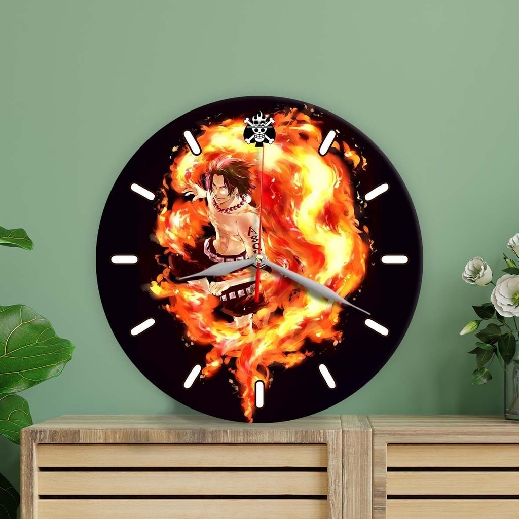 KAYU Wooden WALL CLOCK MDF ANIME ONEPIECE 001 - ACE ONE PIECE | Shopee ...