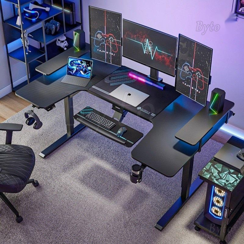 Byto Gaming Table Dual Motor Electric Height Adjustable Corner Large ...