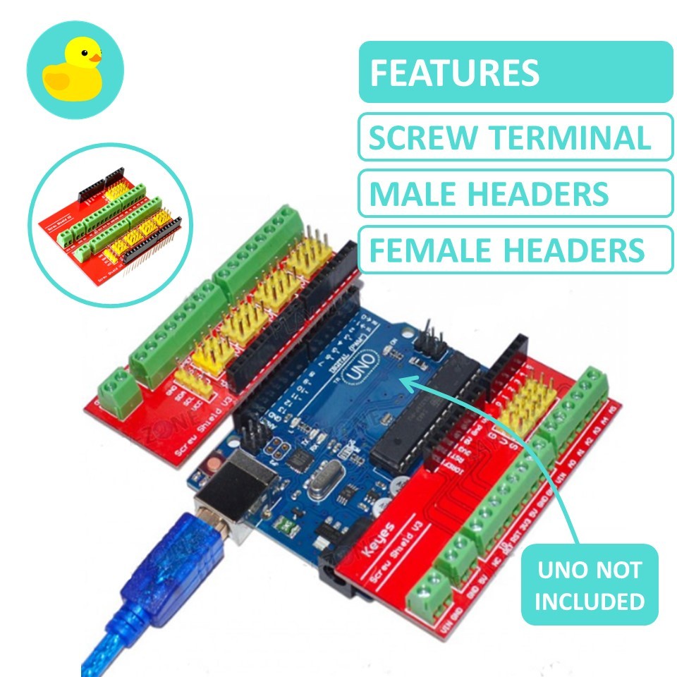 Arduino Uno R3 Terminal Screw Expansion Shield | Shopee Singapore